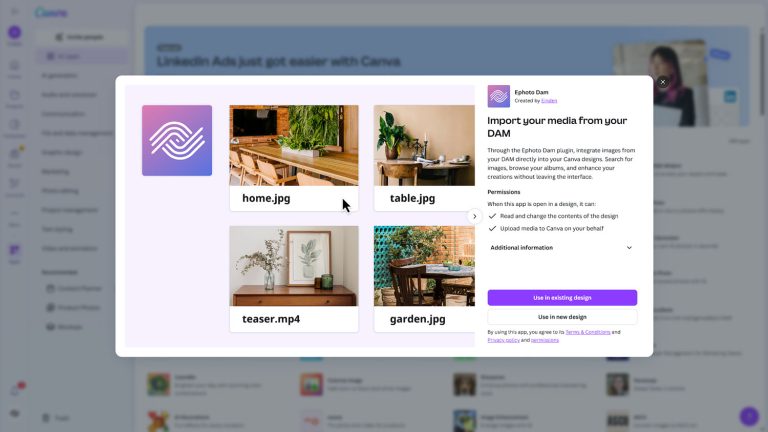 Ephoto Dam extension for Canva